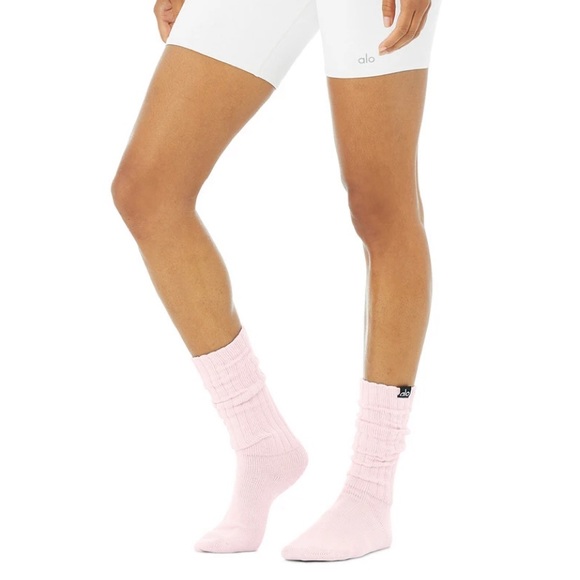 ALO Yoga | Accessories | Alo Scrunch Sock In Powder Pink | Poshmark